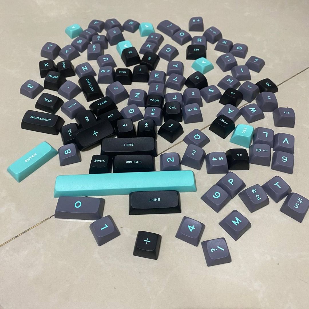 104pcs Keycaps MDA profile Dye-sub PBT Feker IK105 PLUS Black ...