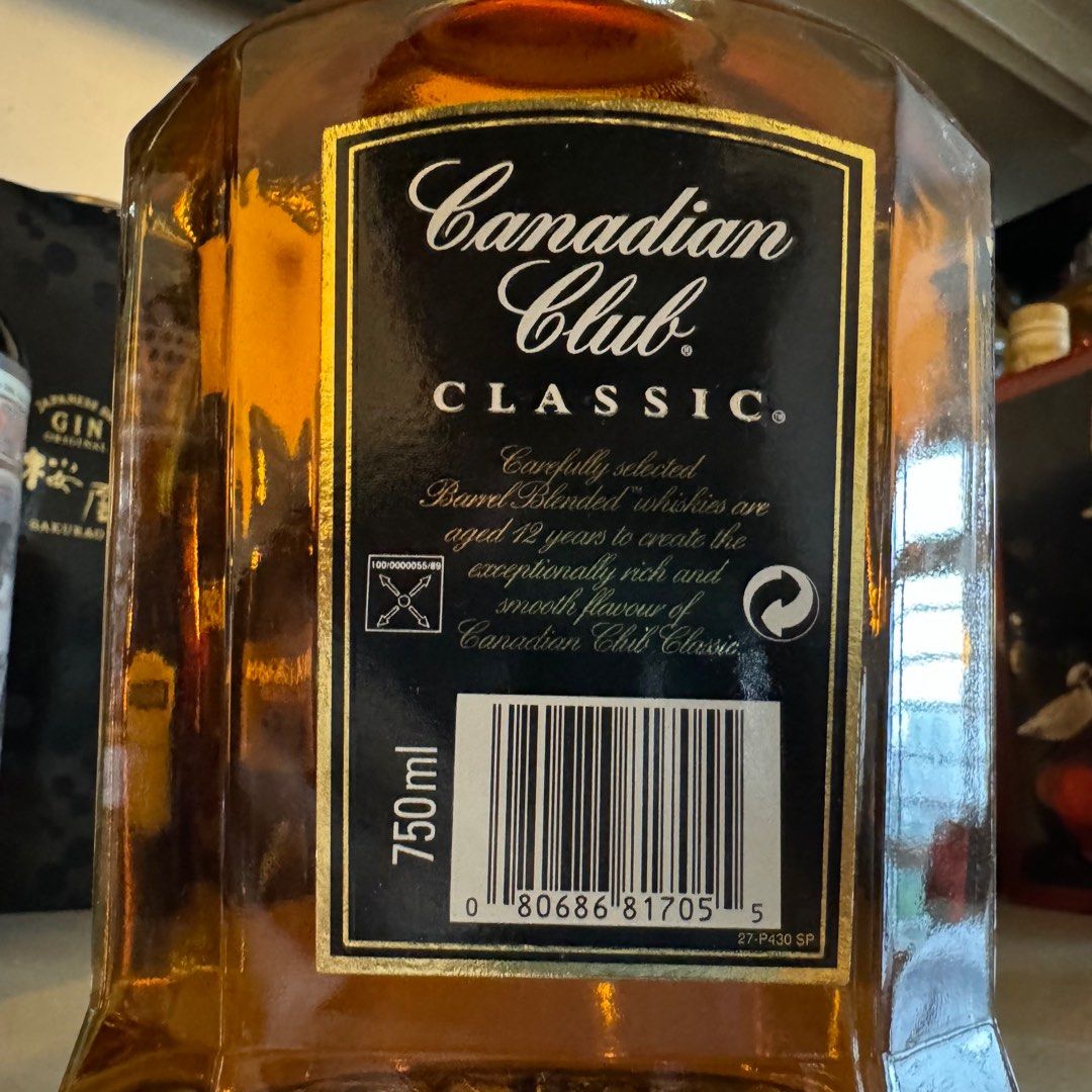 1990s Canadian Club Classic 12 Years 75cl, Hobbies & Toys, Memorabilia ...
