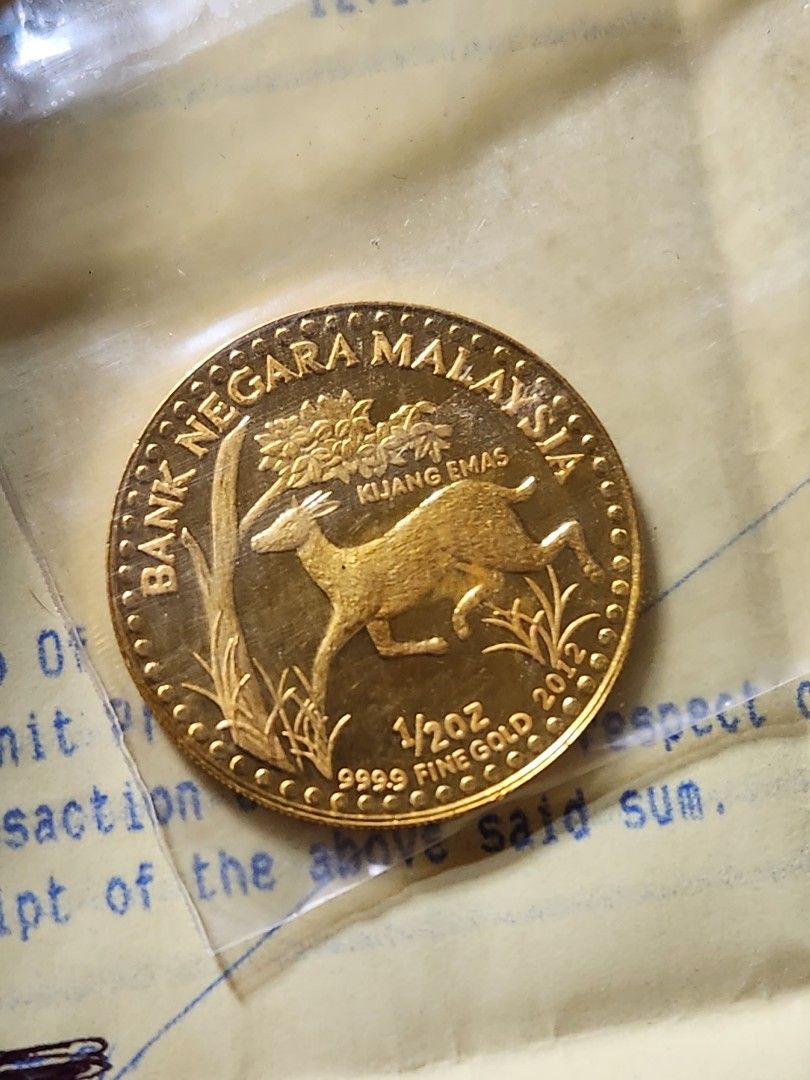 2012 Malaysia 100 Ringgit Kijang Emas 1/2 Oz 999.9 Gold Coin, Hobbies ...