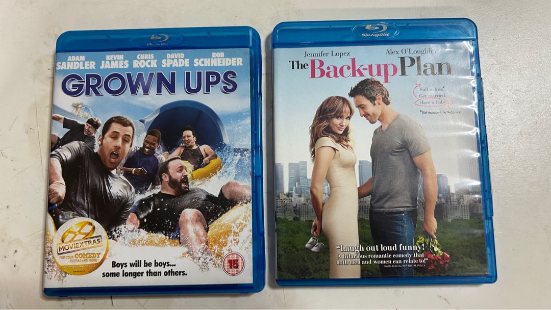 Adam Sandler Grown Ups & Jennifer Lopez The Back Up Plan Blu Ray, Hobbies & Toys, Music & Media ...