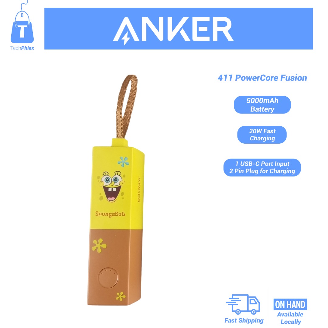 Anker 411 SpongeBob SquarePants PowerCore Fusion 2-in-1 5KmAh Power ...