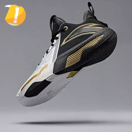 ANTA SPEED FLASH BATTLE 5 BLACK WHITE GOLD BASKETBALL SHOES BASKET ...