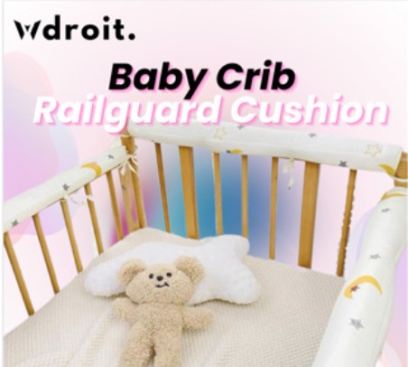 Baby Crib Rail Cover Protector Set Wrap Around Protection Safe Teething Guard Cushion Bed ...