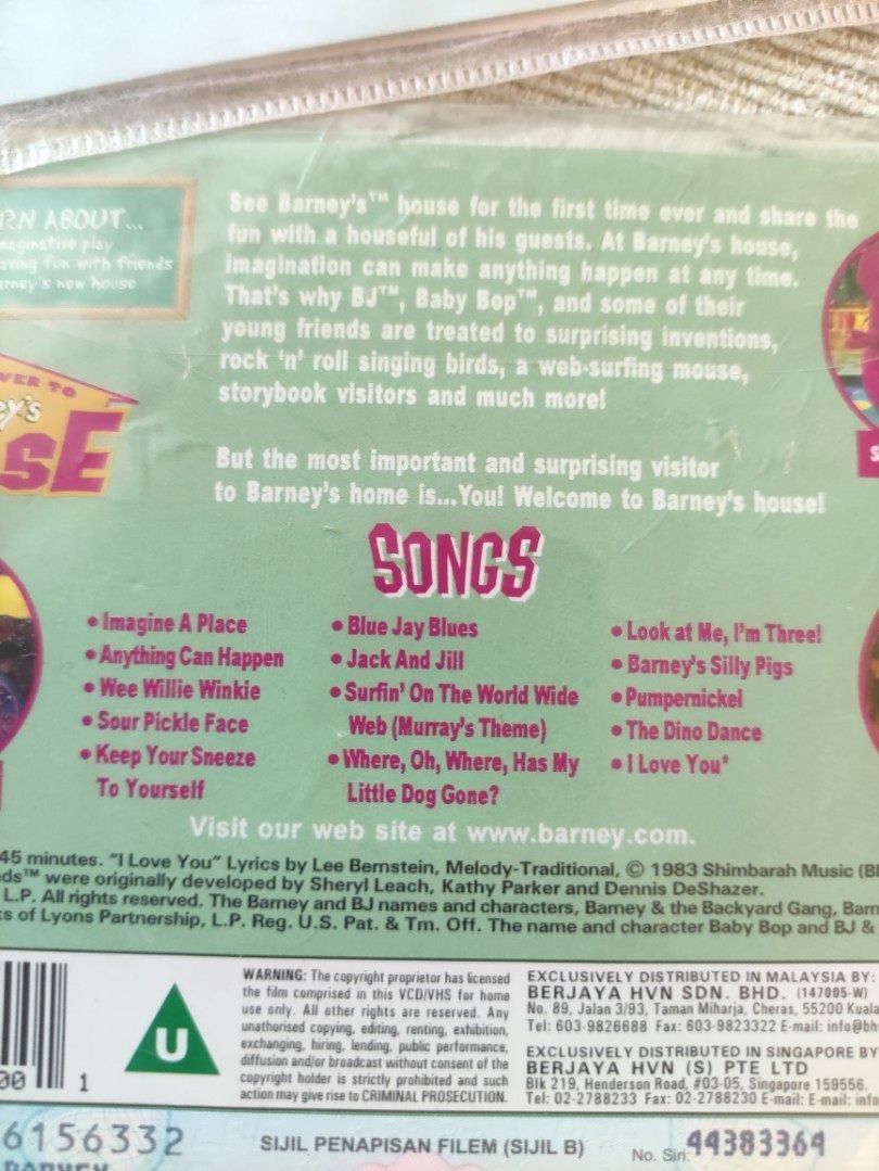 Barney Original VCD, Babies & Kids, Infant Playtime on Carousell