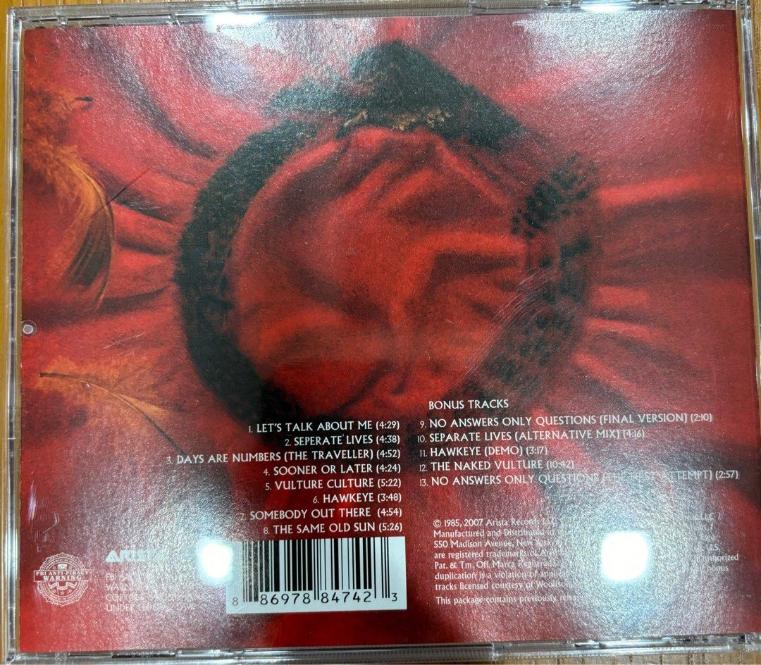 CD: rock - The Alan Parsons Project Vulture Culture with 5 BONUS TRACKS ...