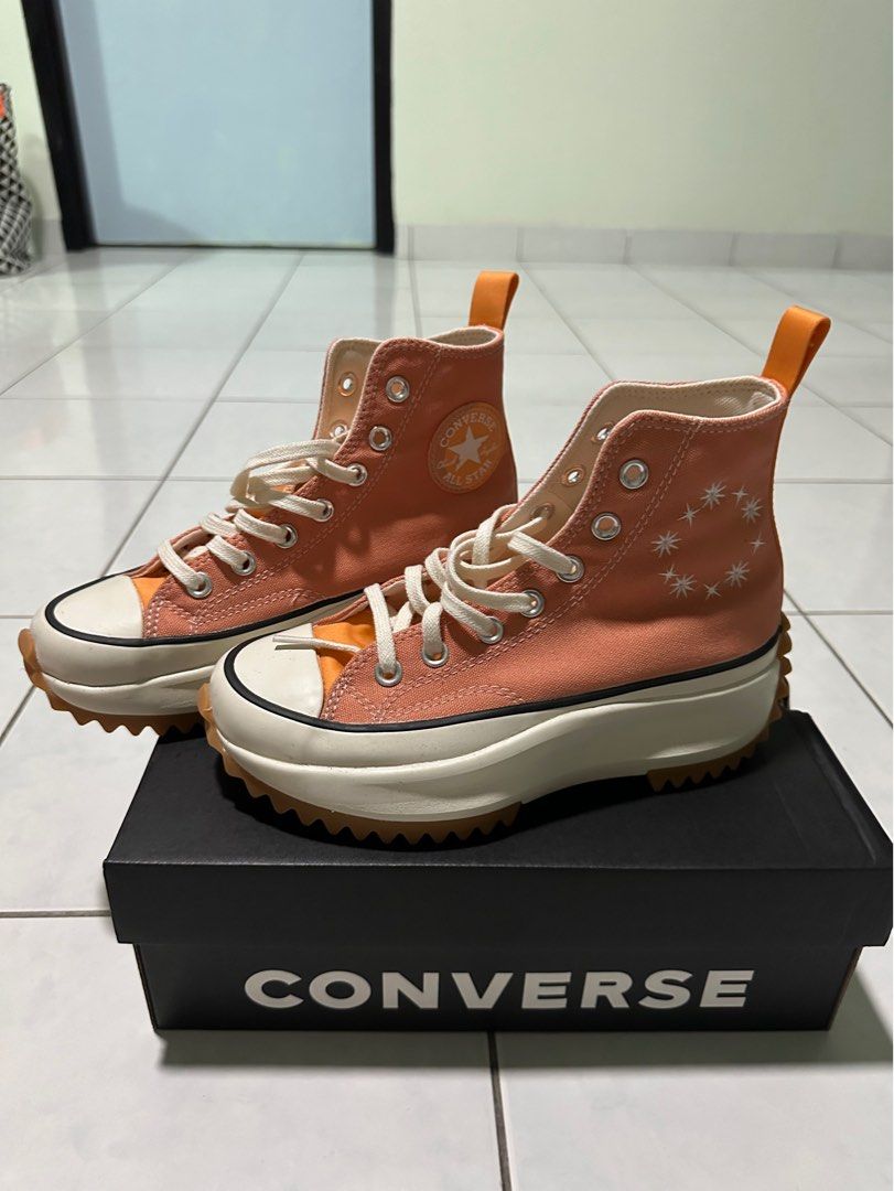 Converse RUN STAR HIKE HI Peach Original Murah, Women's Fashion, Footwear, Sneakers on Carousell