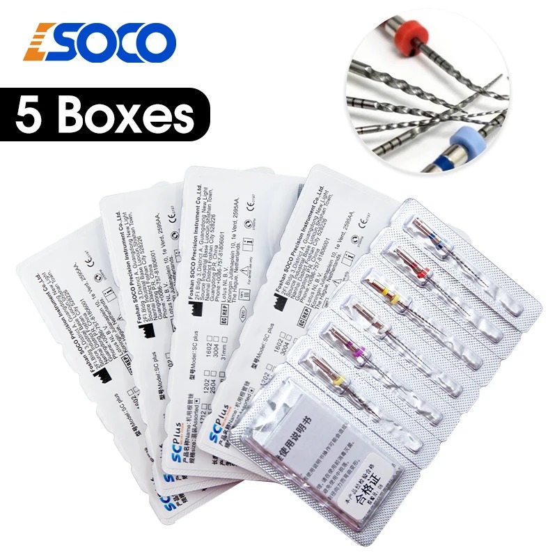 COXO SOCO PLUS Heat-Activated NiTi Root Canal Files 5 Boxes Flexible ...