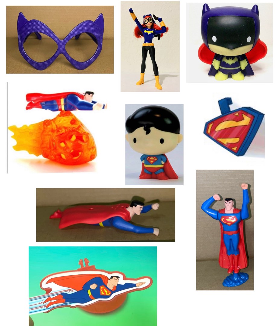 DC fast food toys Superman / Batgirl McDonald’s Burger King sonic ...