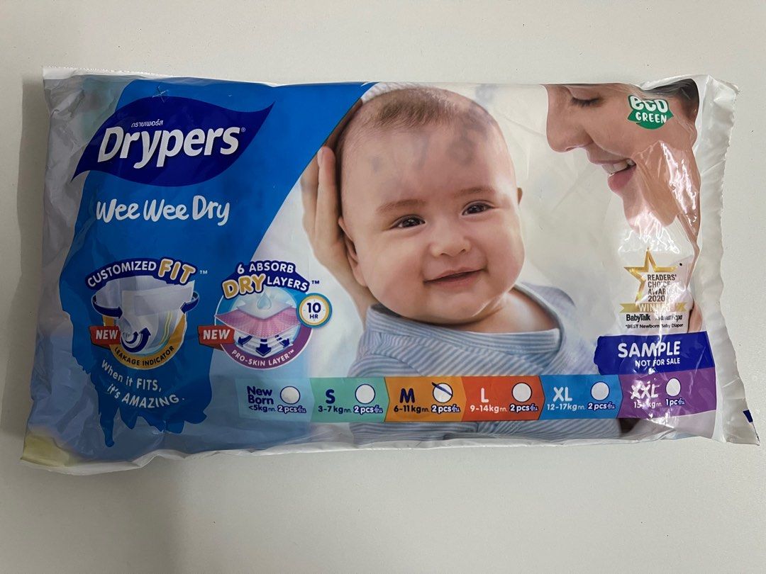 Drypers wee wee trial diapers m, Babies & Kids, Bathing & Changing ...
