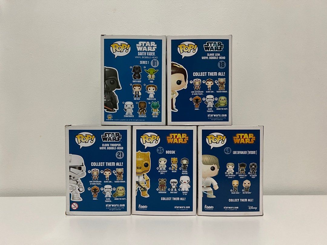 Funko Pop Star Wars Darth Vader / Slave Leia / Clonetrooper, Hobbies ...