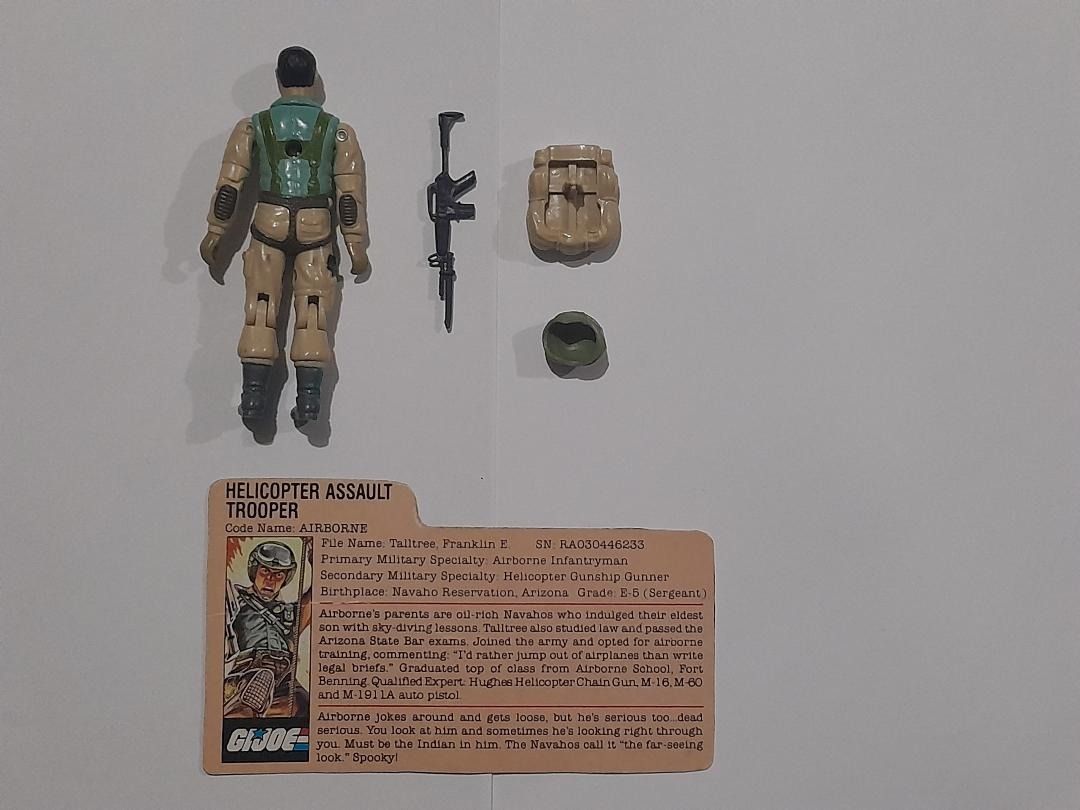 G.I. JOE Vintage AIRBORNE Loose Toy Figure (1984) with FILE CARD ...