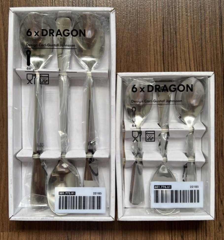 IKEA Dragon Stainless Steel Spoons Set, Furniture & Home Living ...