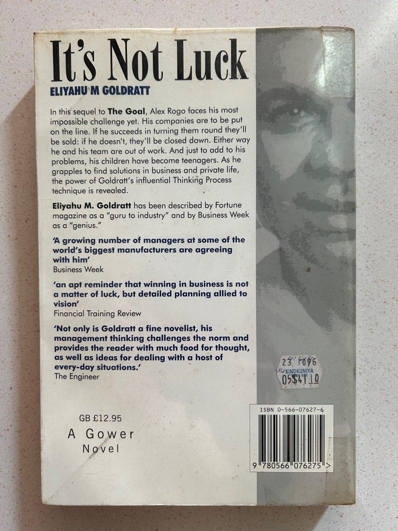 It’s Not Luck - Eliyahu Goldratt, Hobbies & Toys, Books & Magazines ...
