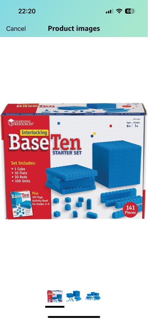 Learning Resources Interlocking Base Ten Sets (141 pieces), Hobbies ...