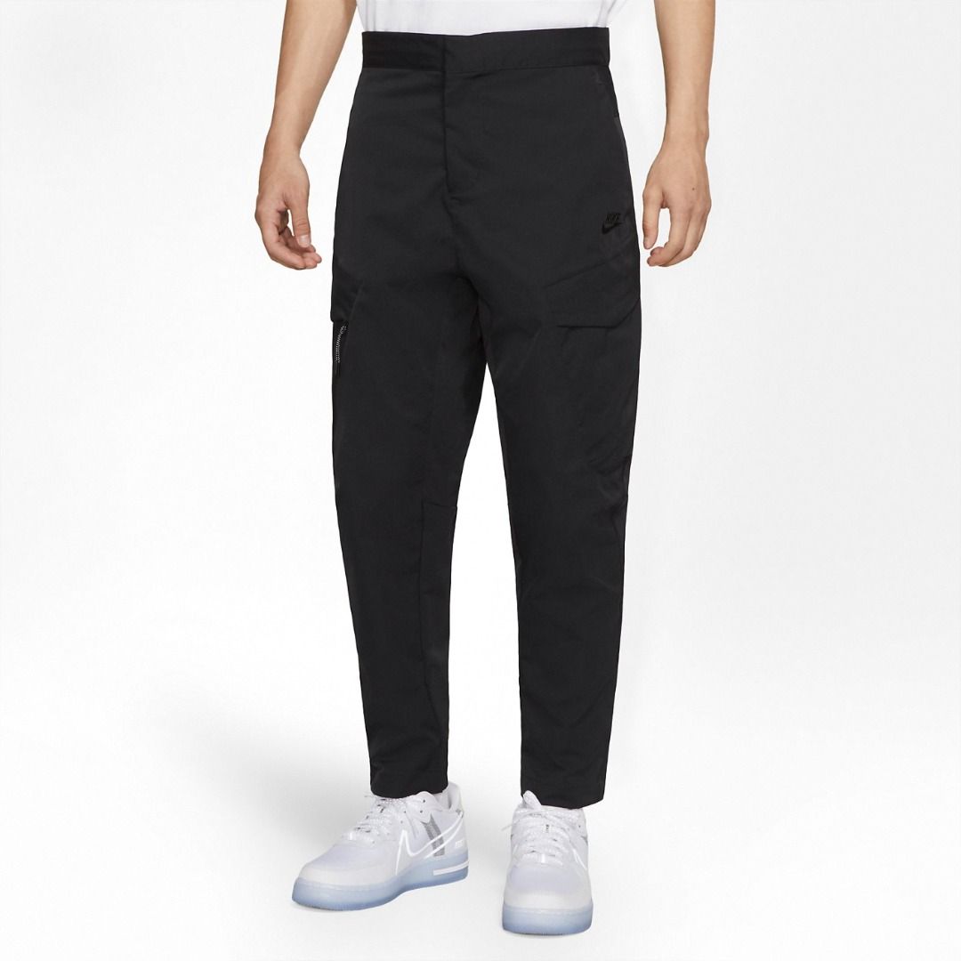 nike tech pants nsw SPORTSWEAR dh3867-010 上寬下窄 大口袋 工裝 窄管 錐形褲 w32 L, 他的時尚, 休閒運動服飾在旋轉拍賣
