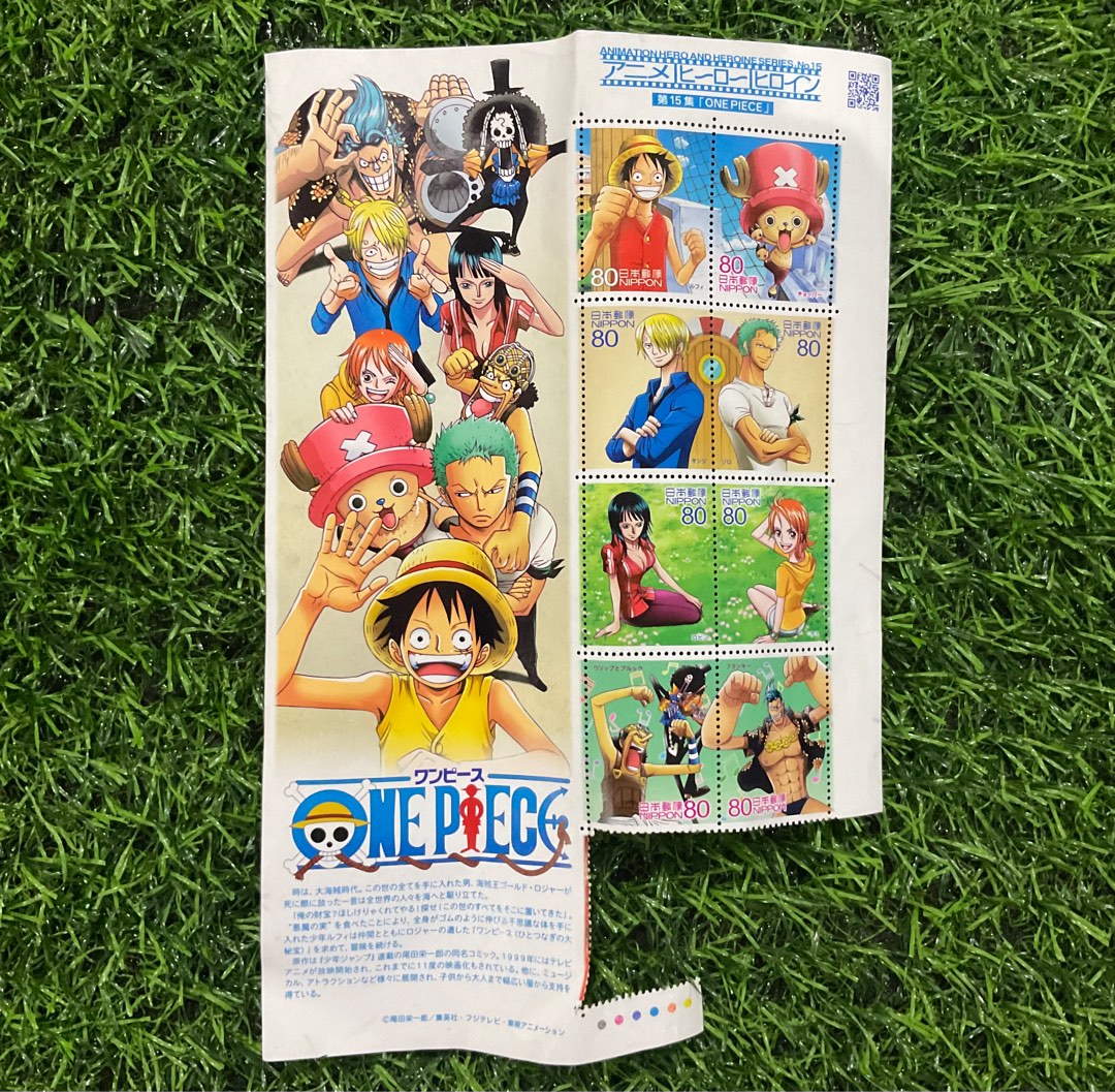 One Piece Banpresto Rare Collectible 8pcs Postal Stamp Sheet Animation ...