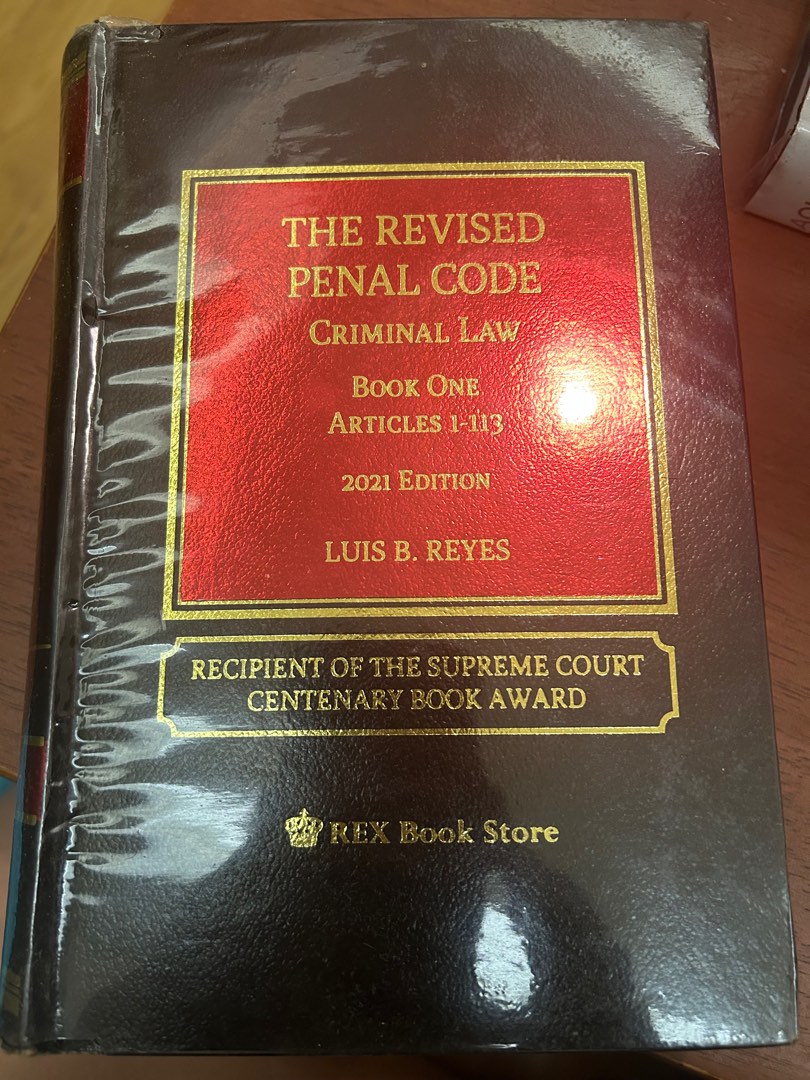 THE REVISED PENAL CODE BOOK I (Reyes, 2021), Hobbies & Toys, Books ...