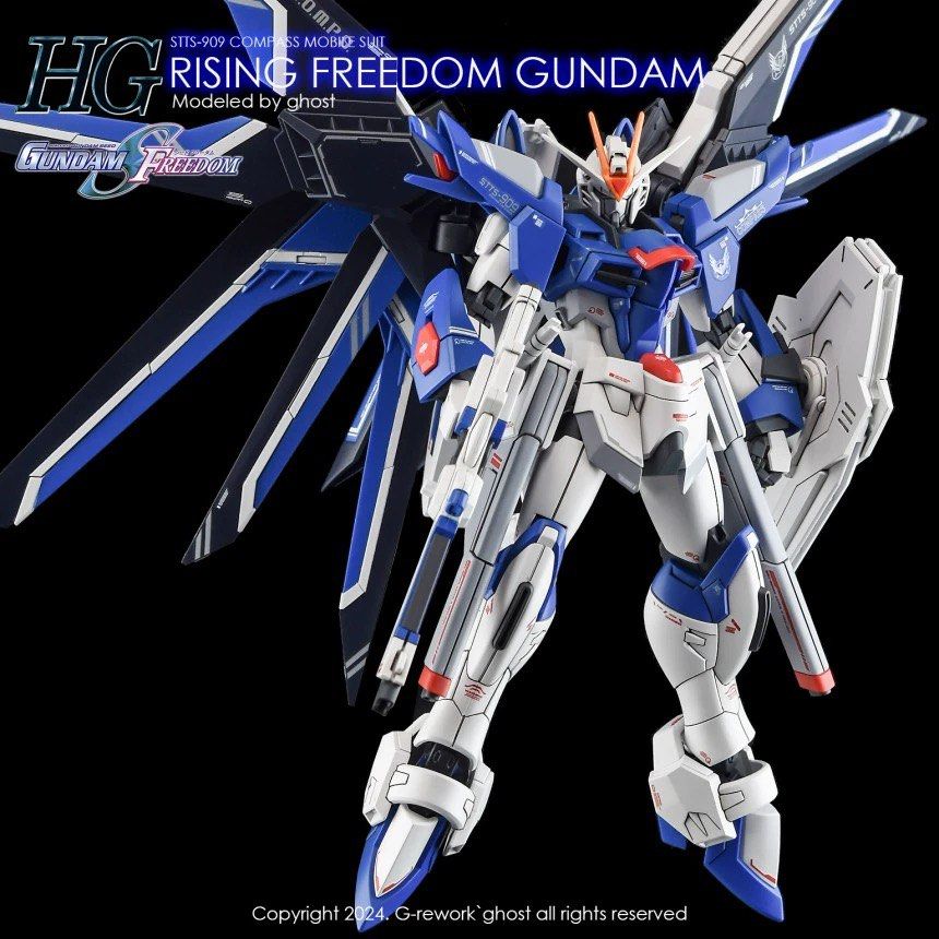 [Yan] HG Rising Freedom Gundam (G Rework Ver.) Ghost Custom Fluorescent ...