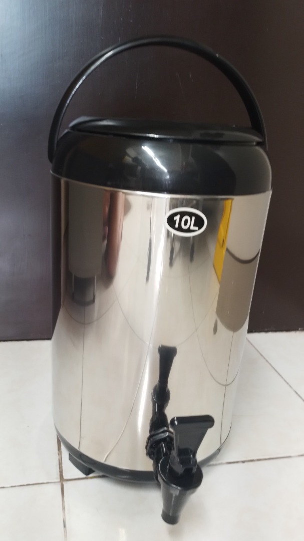 10 LITERS Milk Tea Barrel Thermos Bucket Stainless Steel Water Jug ...