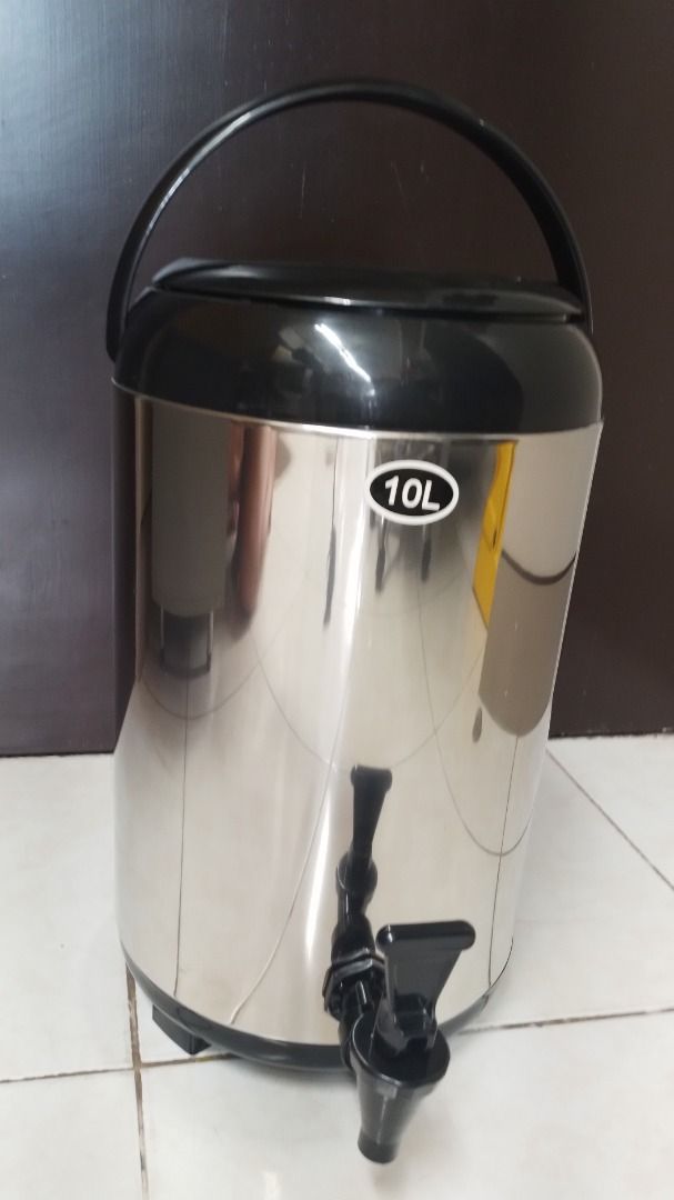 10 LITERS Milk Tea Barrel Thermos Bucket Stainless Steel Water Jug ...