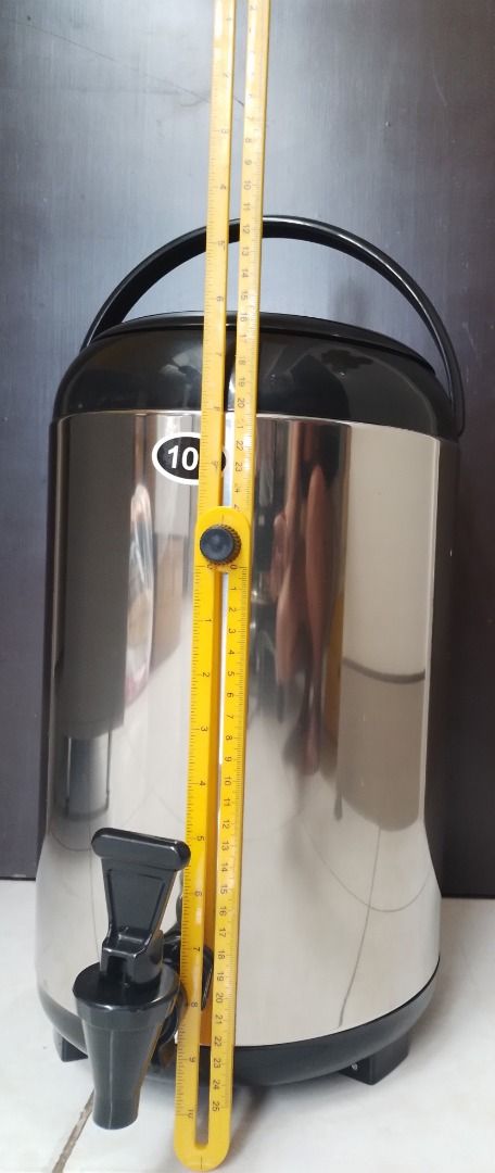 10 LITERS Milk Tea Barrel Thermos Bucket Stainless Steel Water Jug ...