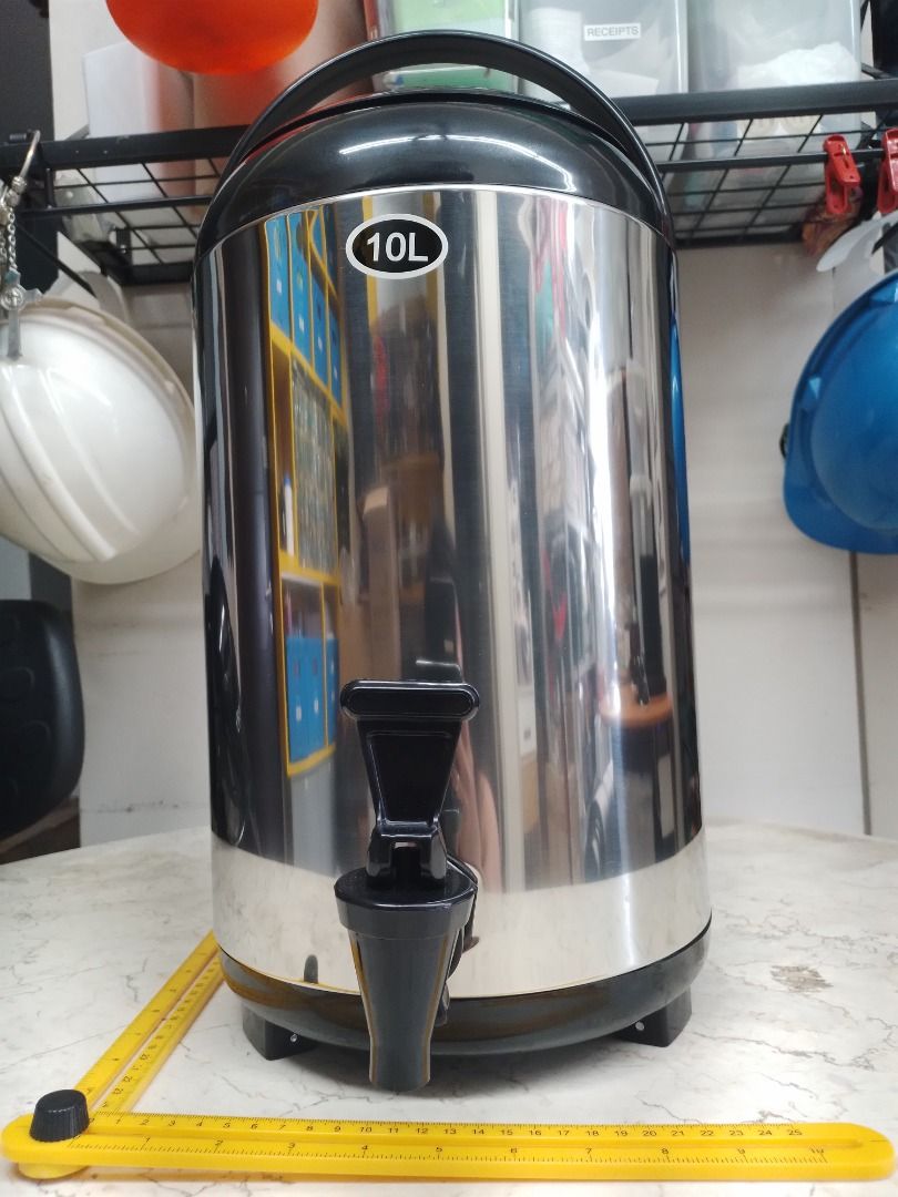 10 LITERS Milk Tea Barrel Thermos Bucket Stainless Steel Water Jug ...