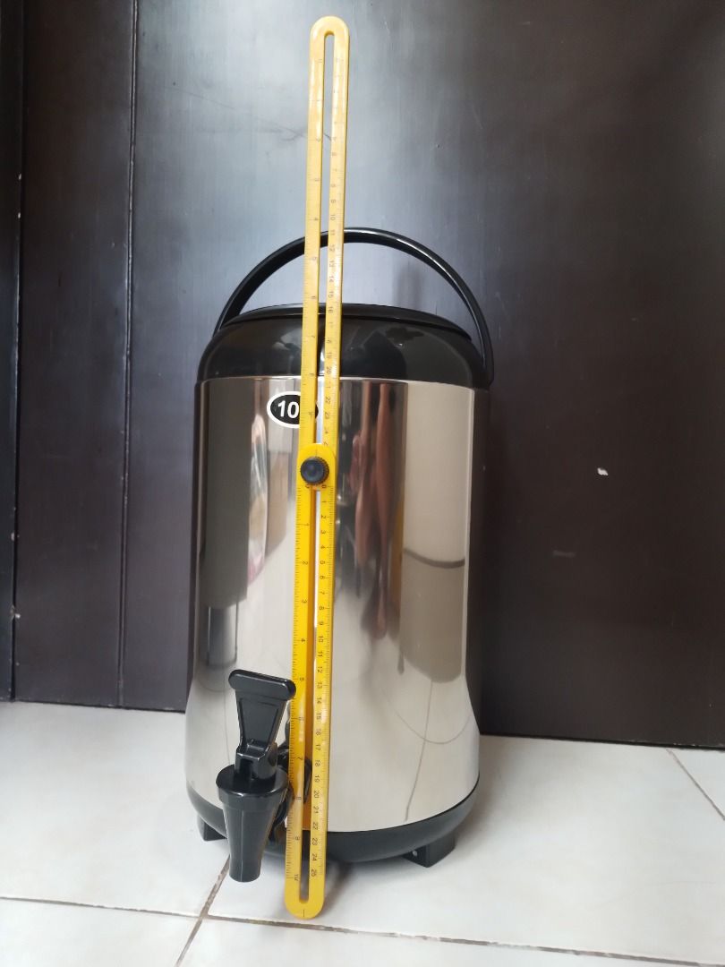 10 LITERS Milk Tea Barrel Thermos Bucket Stainless Steel Water Jug ...