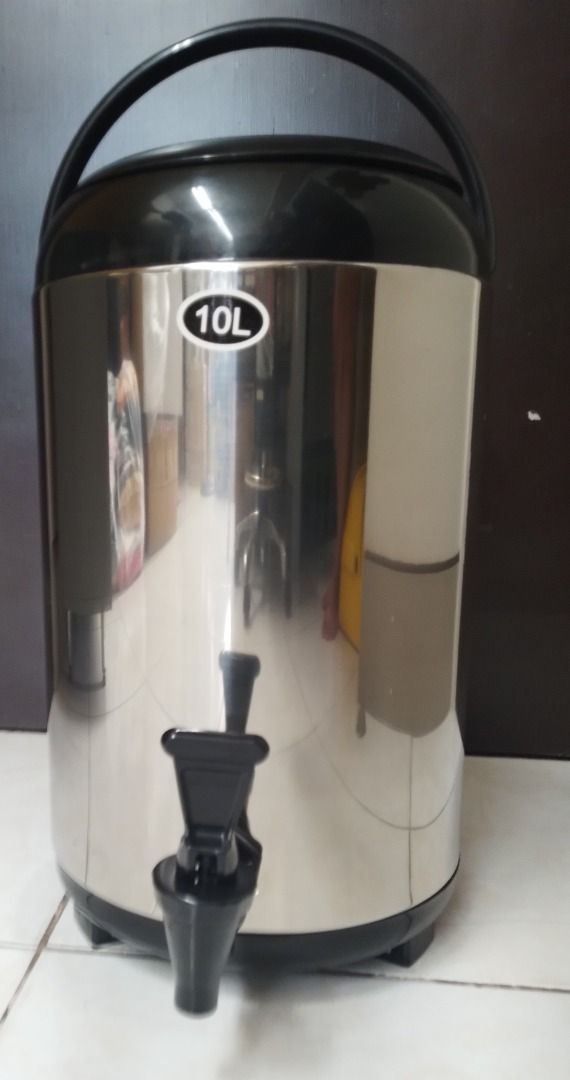 10 LITERS Milk Tea Barrel Thermos Bucket Stainless Steel Water Jug ...