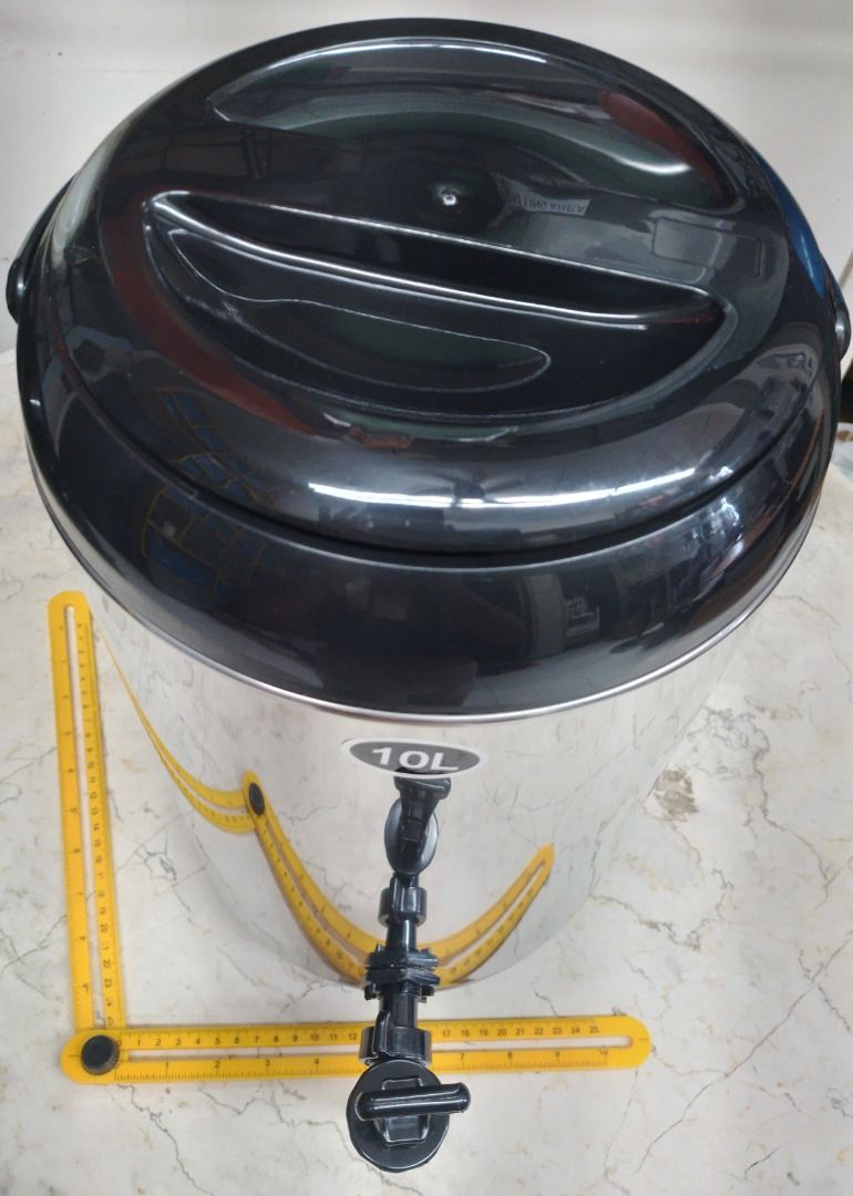 10 LITERS Milk Tea Barrel Thermos Bucket Stainless Steel Water Jug ...