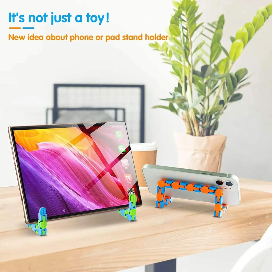 3pc 24 Links Wacky Tracks Toy Snake Click Snap Fidget Toy Chain Link ...