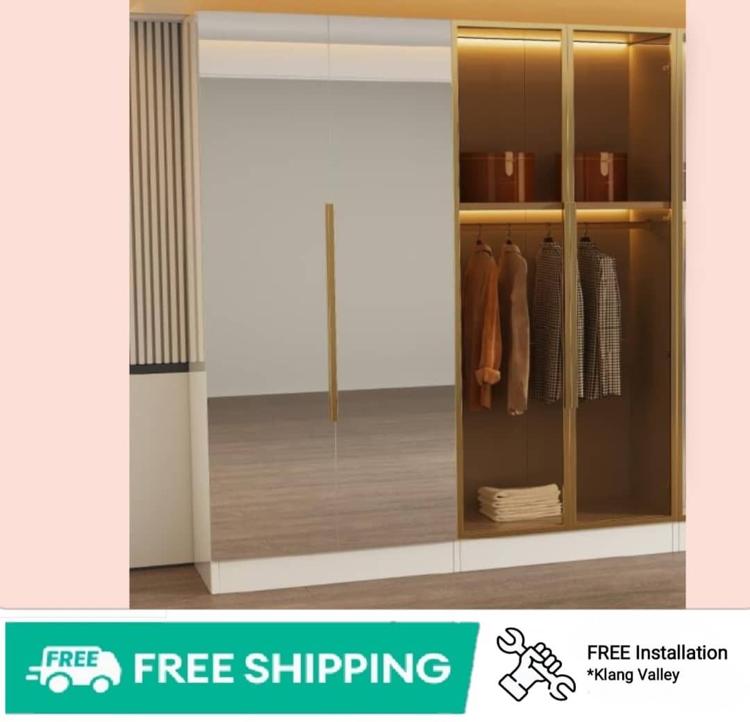 5 Feet Wardrobe with mirror and LEd light / Modern Wardrobe, Furniture ...