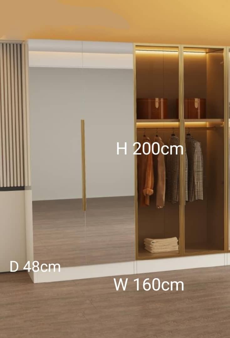 5 Feet Wardrobe with mirror and LEd light / Modern Wardrobe, Furniture ...