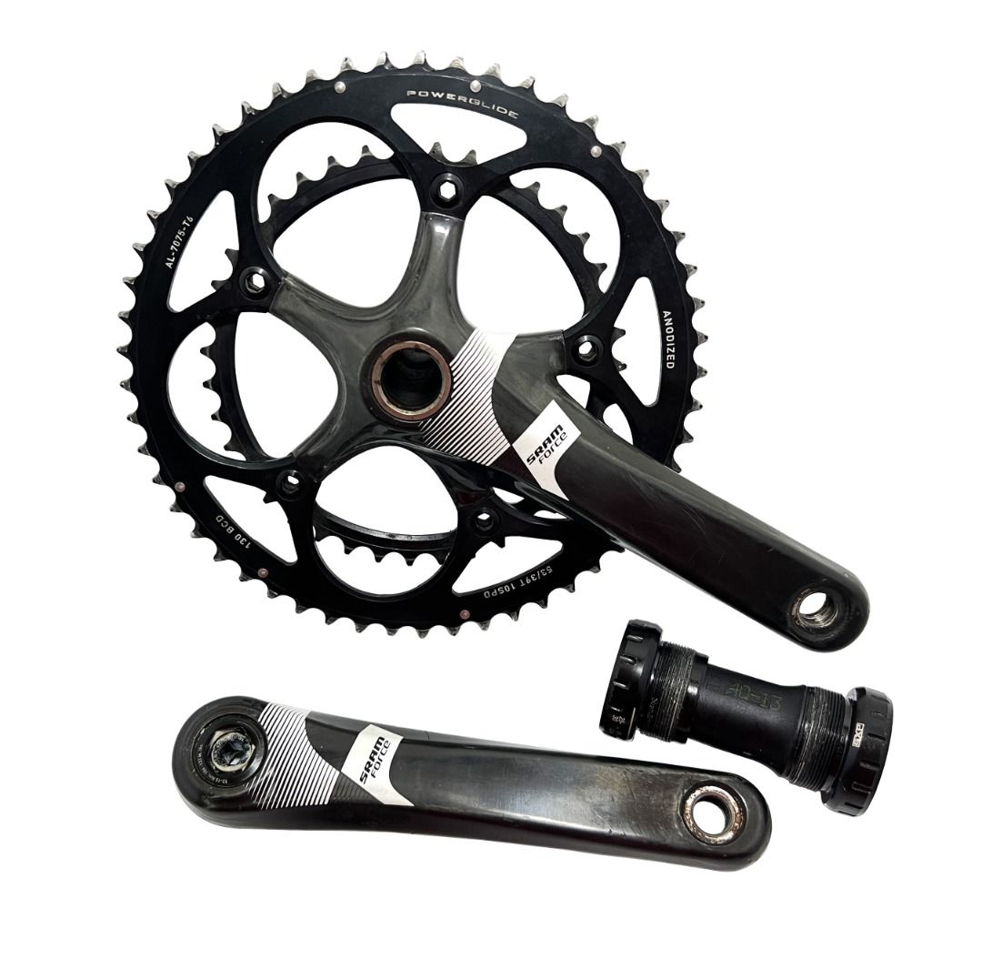 拆車品 SRAM FORCE 10速 牙盤 / 大盤組 / 齒盤 53/39T 172.5L 附GXP BB, 體育器材, 自行車及配件 ...