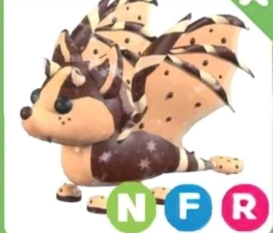 Adopt Me AM Neon Fly Ride NFR Chocolate Chip Bat Dragon, Video Gaming ...