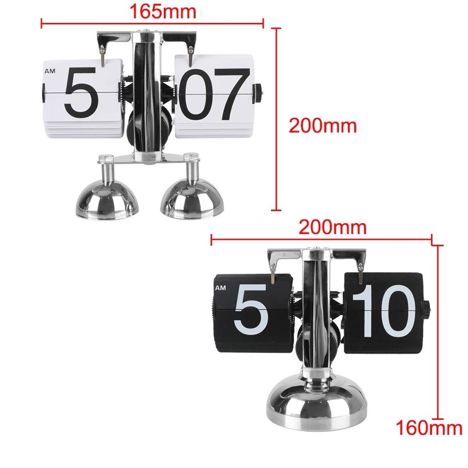 Auto Flip Digital Clock Operated Quartz Clock Home Decors Retro Flip ...