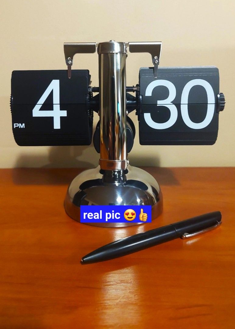Auto Flip Digital Clock Operated Quartz Clock Home Decors Retro Flip ...