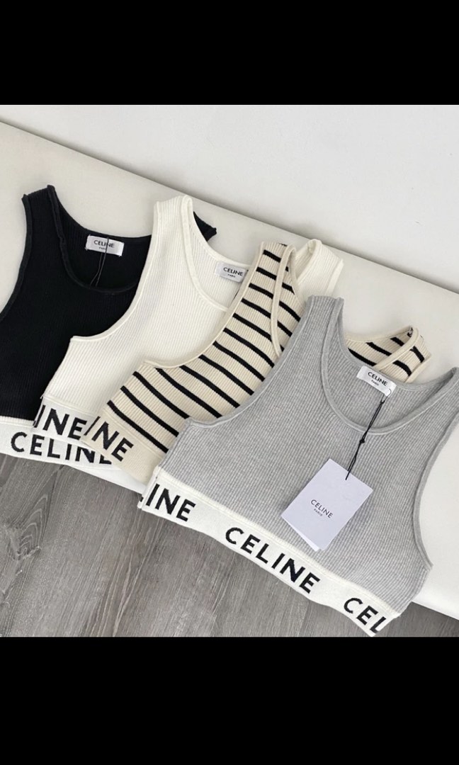 Bralette Celine top tank, Women's Fashion, Tops, Sleeveless on Carousell