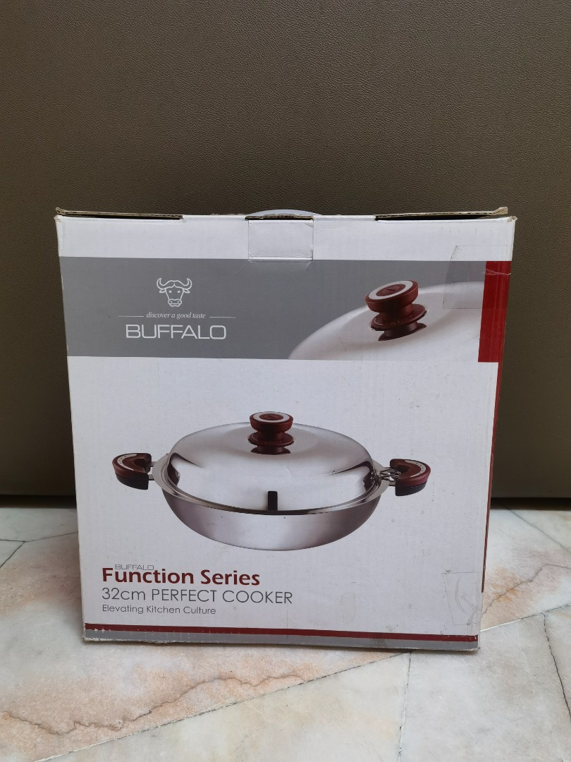 [ORIGINAL] BUFFALO 32CM FUNCTION SERIES PERFECT COOKER WOK (STAINLESS ...