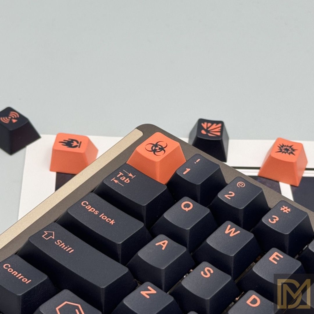 Carbon Keycap Dark PBT Dye Sub Cherry Keycaps 130pcs Fit All Layout ...