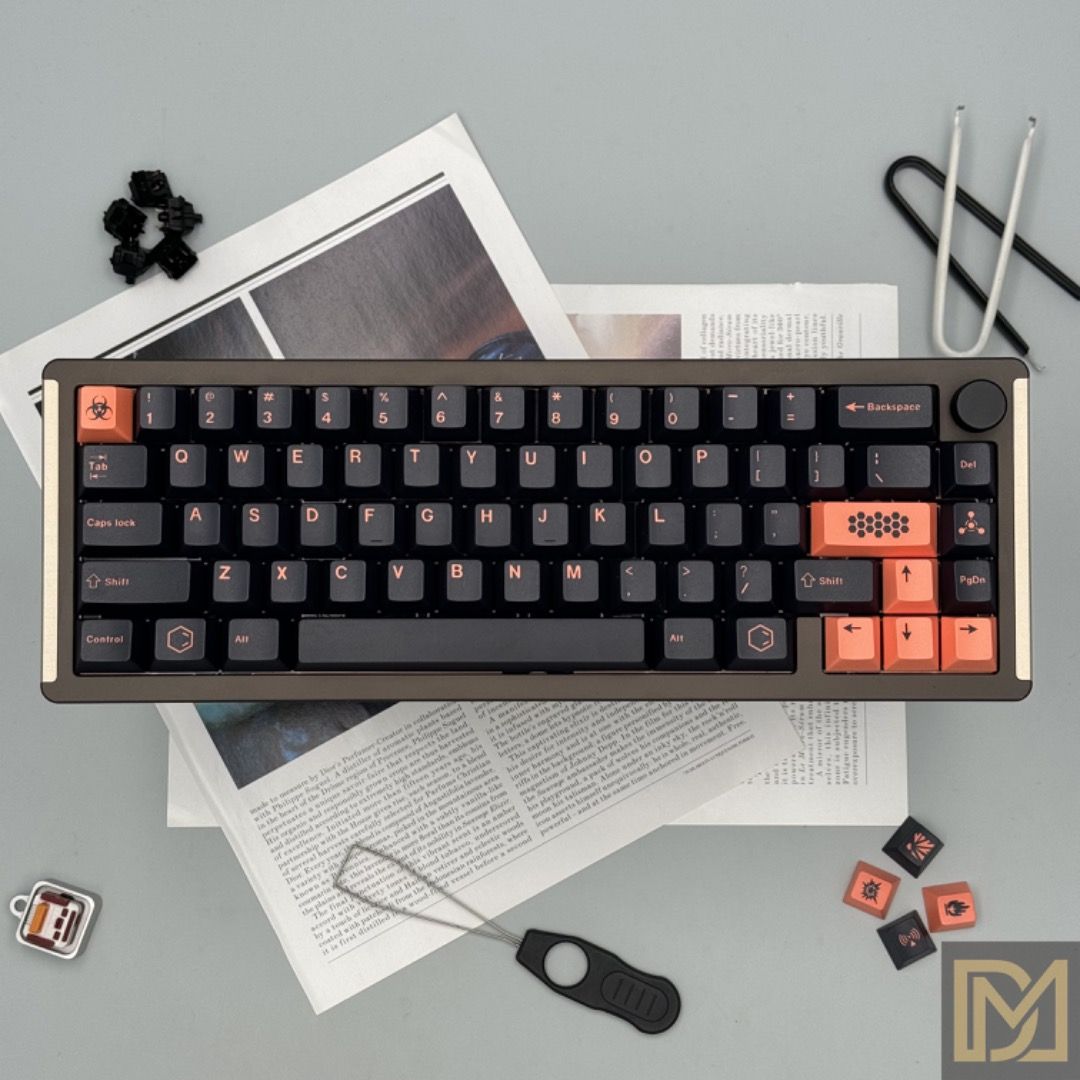 Carbon Keycap Dark PBT Dye Sub Cherry Keycaps 130pcs Fit All Layout ...