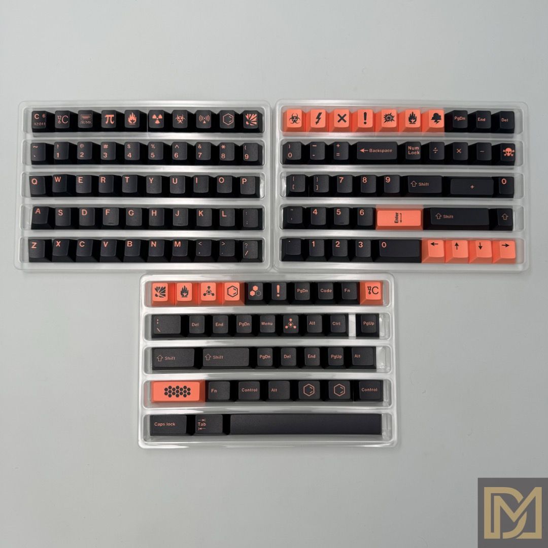 Carbon Keycap Dark PBT Dye Sub Cherry Keycaps 130pcs Fit All Layout ...