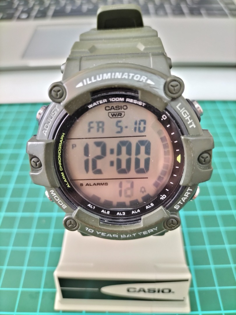 Casio AE-1500WH army green color, Men's Fashion, Watches & Accessories ...