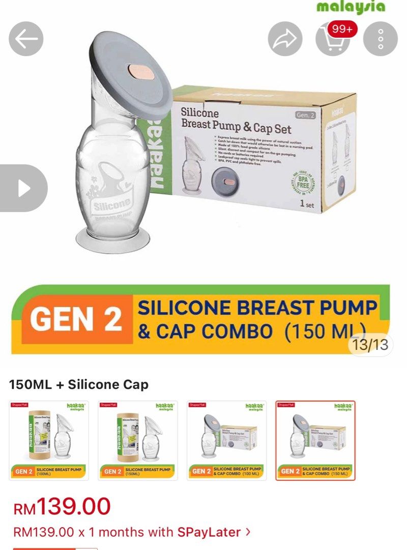 Haakaa Pump (150ml) and Cap, Babies & Kids, Nursing & Feeding, Weaning & Toddler Feeding on ...