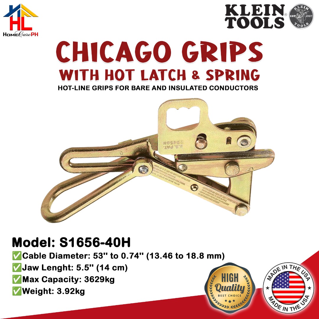 Klein Tools Chicago Grips with Hot Latch & Spring, Commercial ...