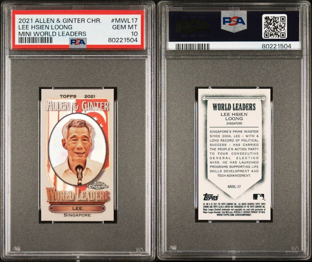*PSA 10* Lee Hsien Loong 2021 Topps Allen & Ginter Chrome Singapore ...