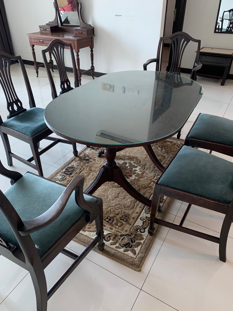 London Imported Dining Table Set, Mahogany, Furniture & Home Living ...