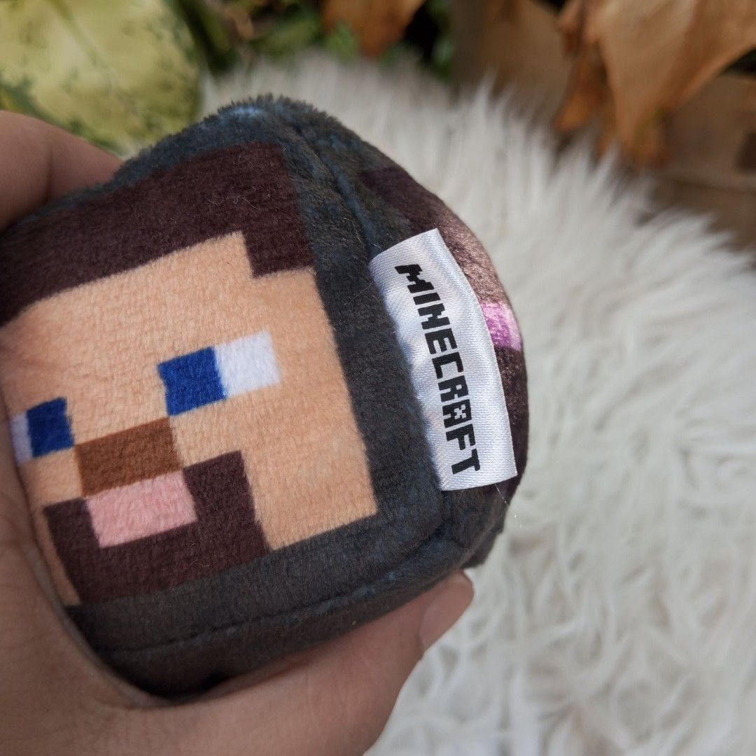 MINECRAFT Steve Cube Plush Ball Chain Mascot, Hobbies & Toys, Toys ...