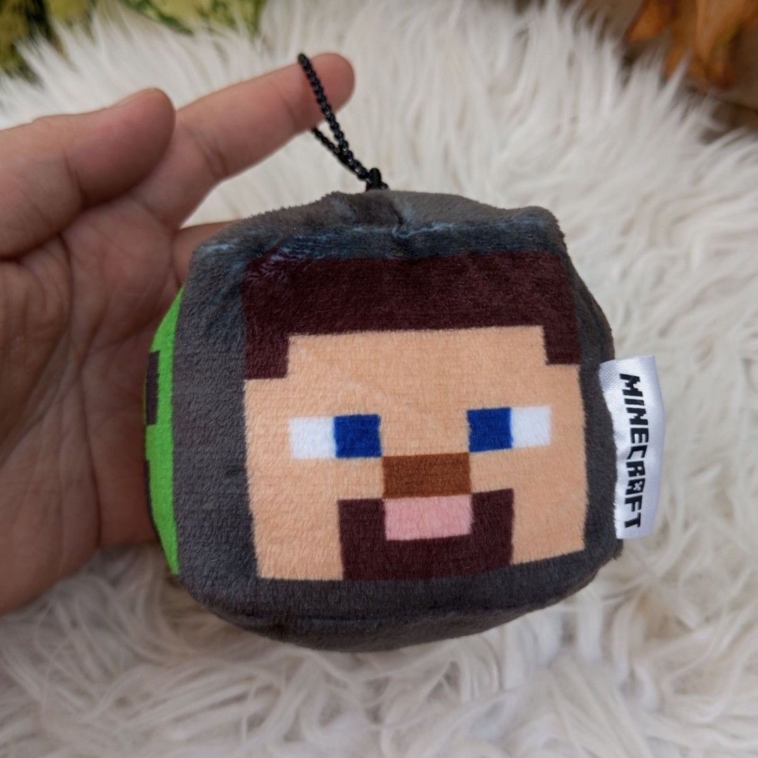 MINECRAFT Steve Cube Plush Ball Chain Mascot, Hobbies & Toys, Toys ...