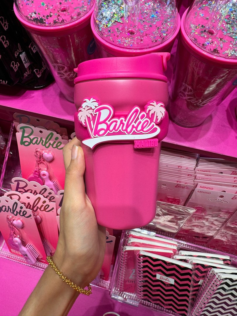 Miniso Barbie Pink Cup Tumbler for Coffee, Furniture & Home Living ...