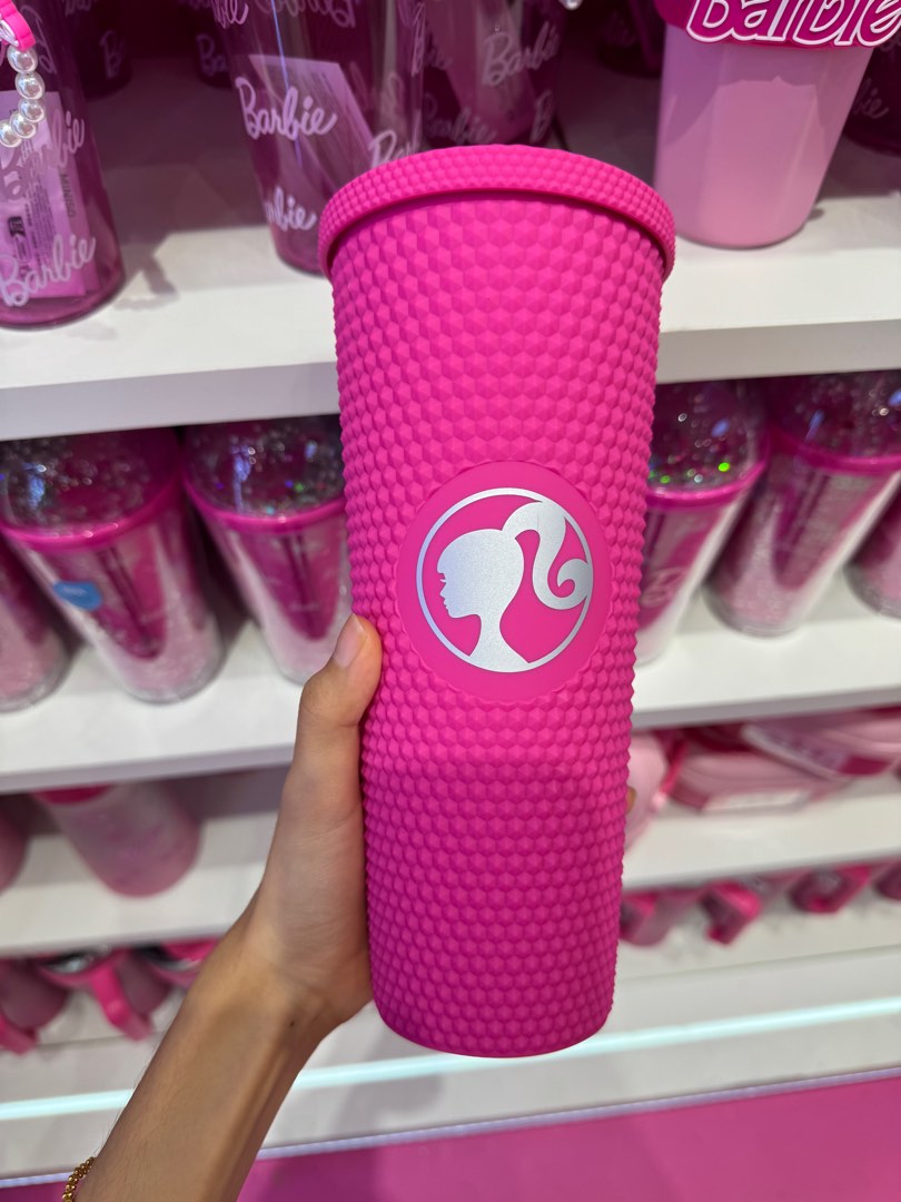 Miniso Barbie Pink Diamond Tumbler with Straw, Furniture & Home Living ...